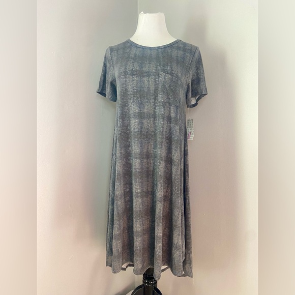 LuLaRoe | Dresses | Lularoe Carly Dress Blue Gray | Poshmark